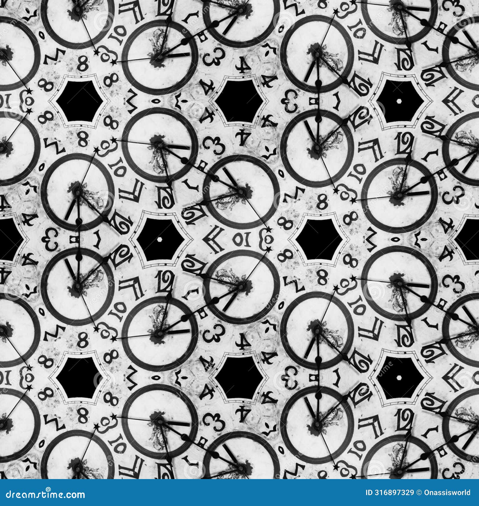 A Unique Warped Time Travel Clock Face Stock Image - Image of travel ...