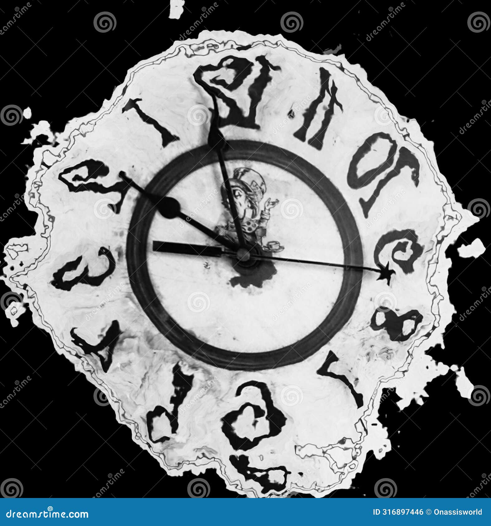 A Unique Warped Time Travel Clock Face Stock Photo - Image of warped ...