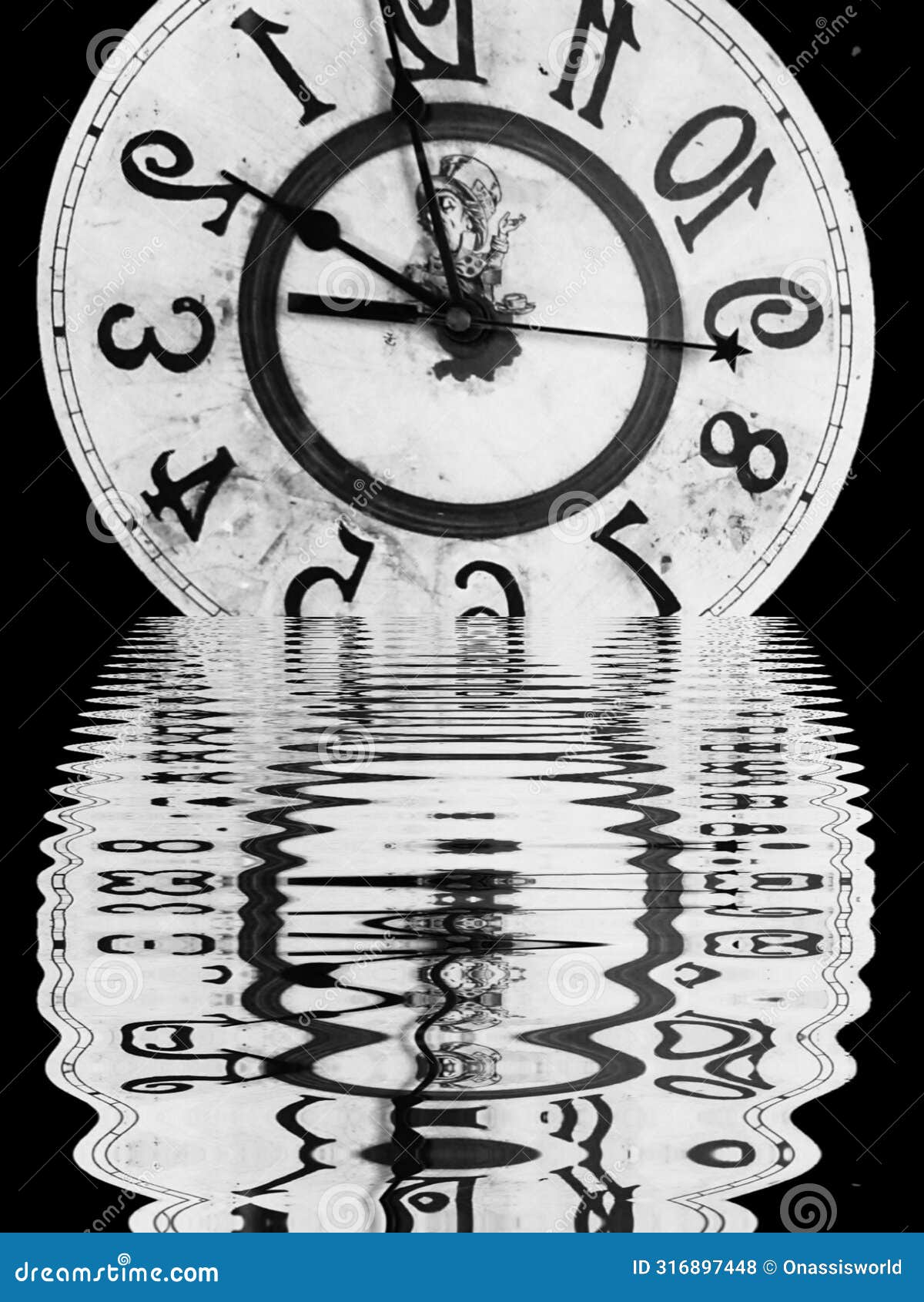 A Unique Warped Time Travel Clock Face Stock Photo - Image of time ...