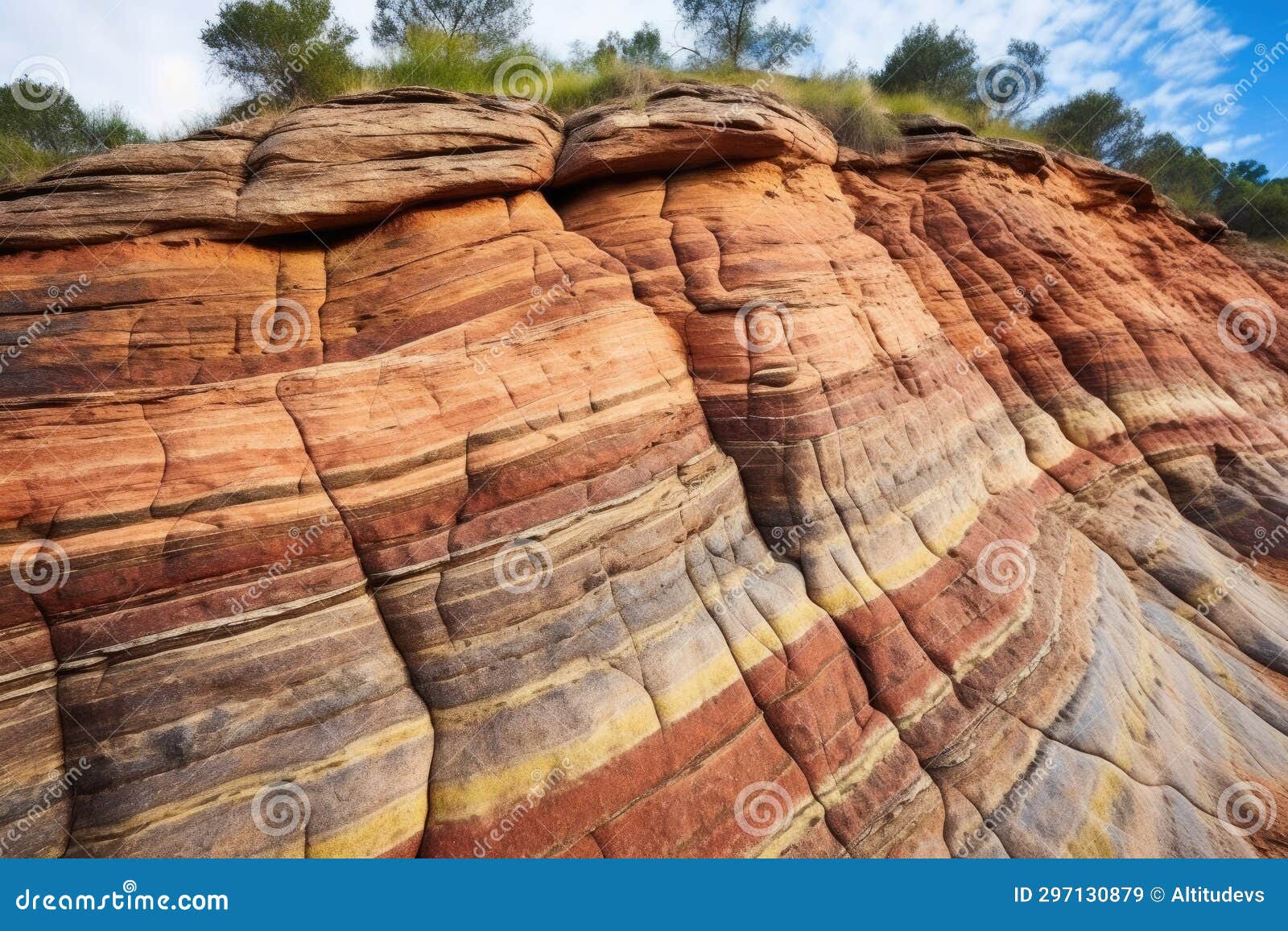 Unique Weathering Pattern on a Sandstone Bluff Stock Image - Image of ...
