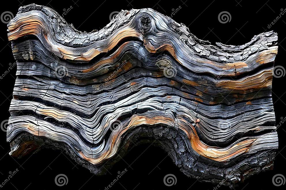 Unique Wood Grain Pattern in Tree Trunk Cross-Section with Wavy ...