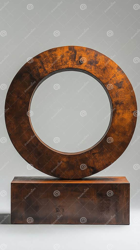 Unique Wooden Circular Sculpture on Display with Natural Patterns and a ...