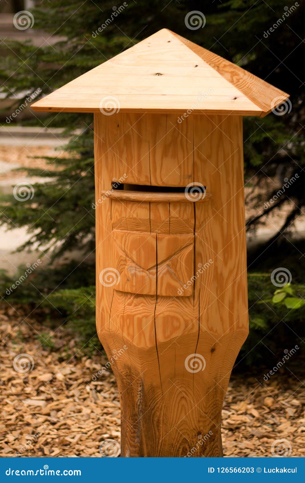 Unique Wooden Mailbox in the Forest. Stock Image - Image of mailbox ...