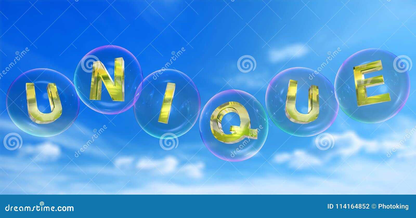 The unique word in bubble stock illustration. Illustration of serif ...