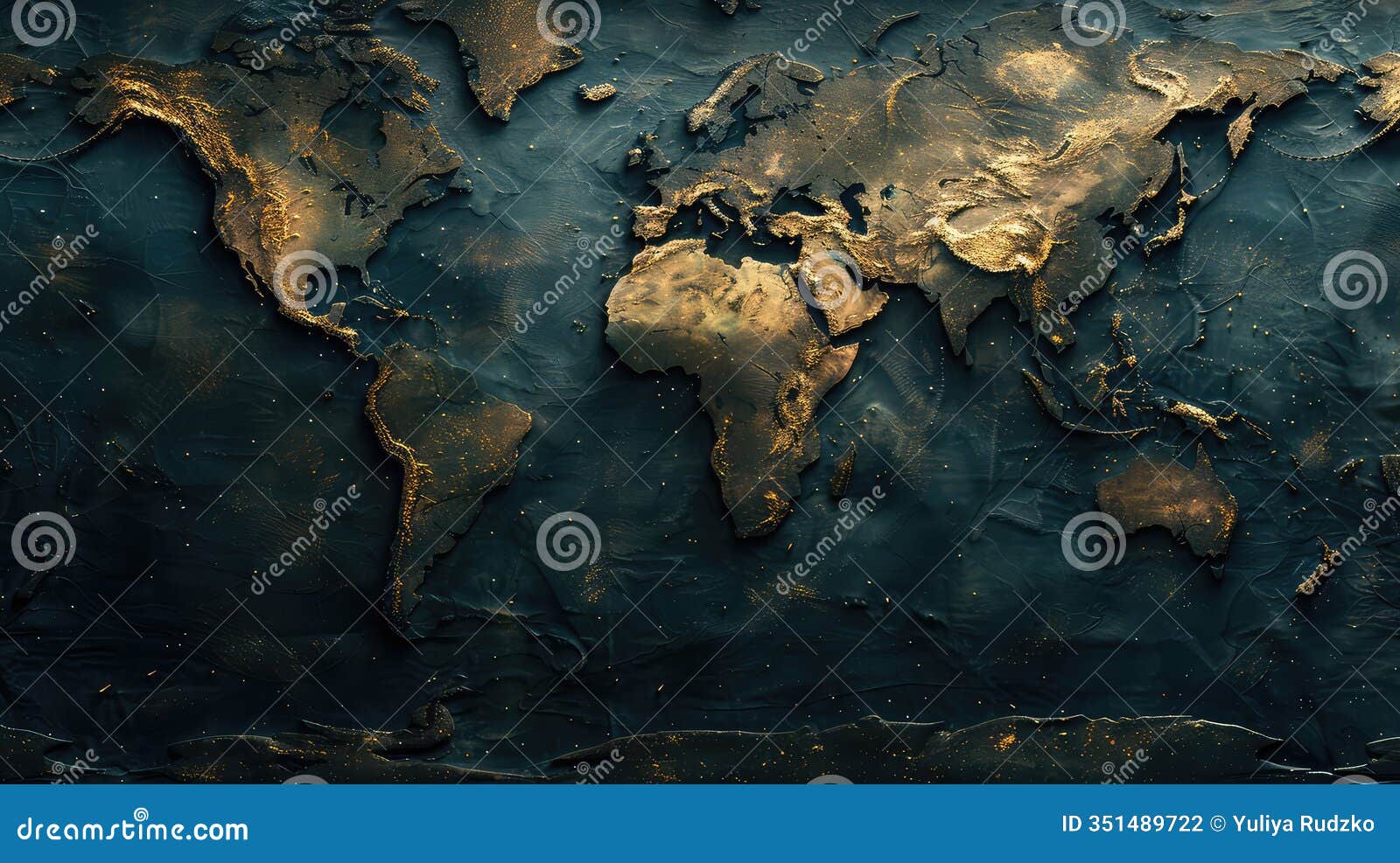 Unique World Map Illustration: Areas of Seas and Oceans Appear Burned ...