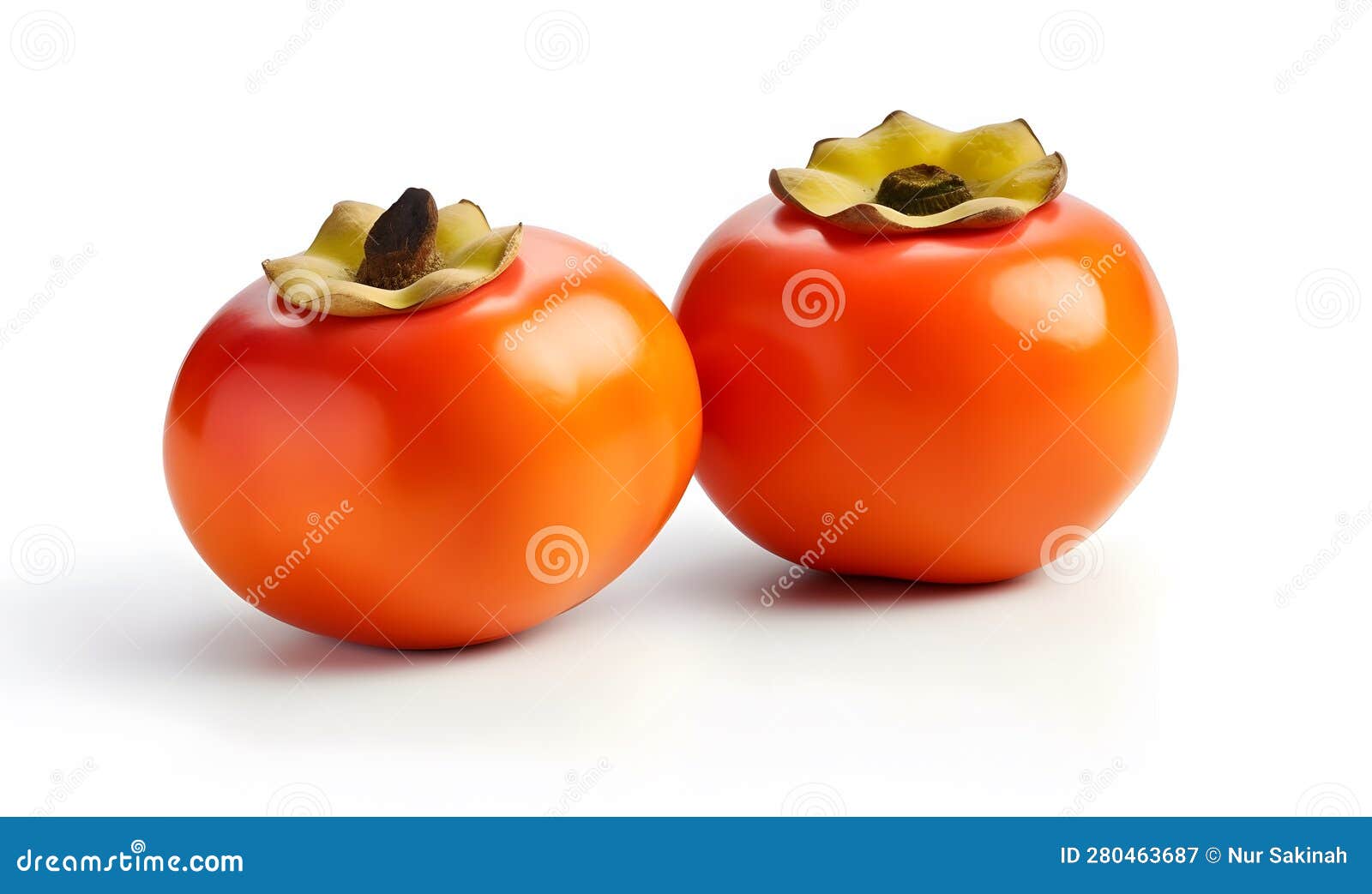 Uniquely Shaped Persimmon Fruit Against a White Background. Generative ...