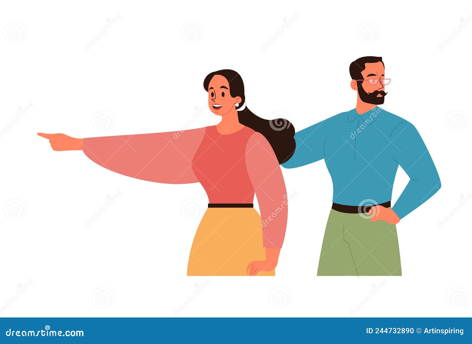 Individuality Choosing Different Way From The Group, Vector Cartoon ...