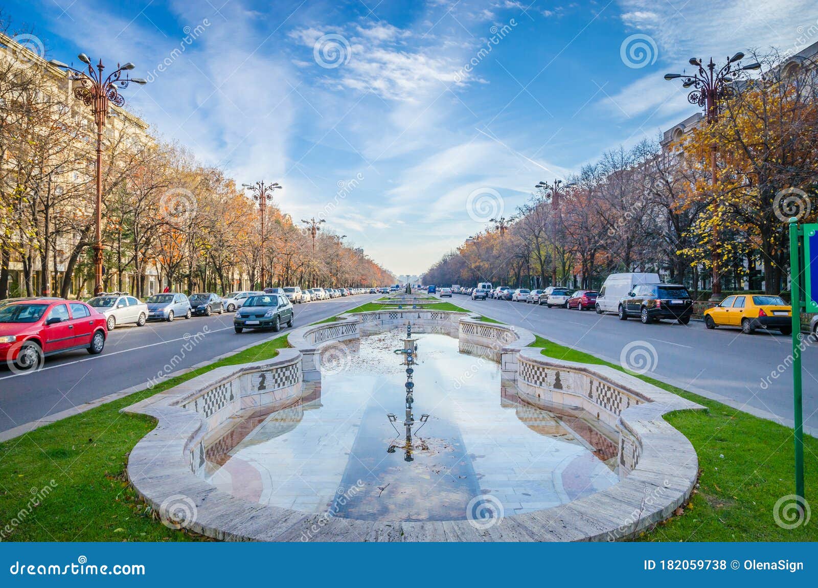 Unirii Boulevard in Bucharest, Romania Stock Photo - Image of boulevard ...