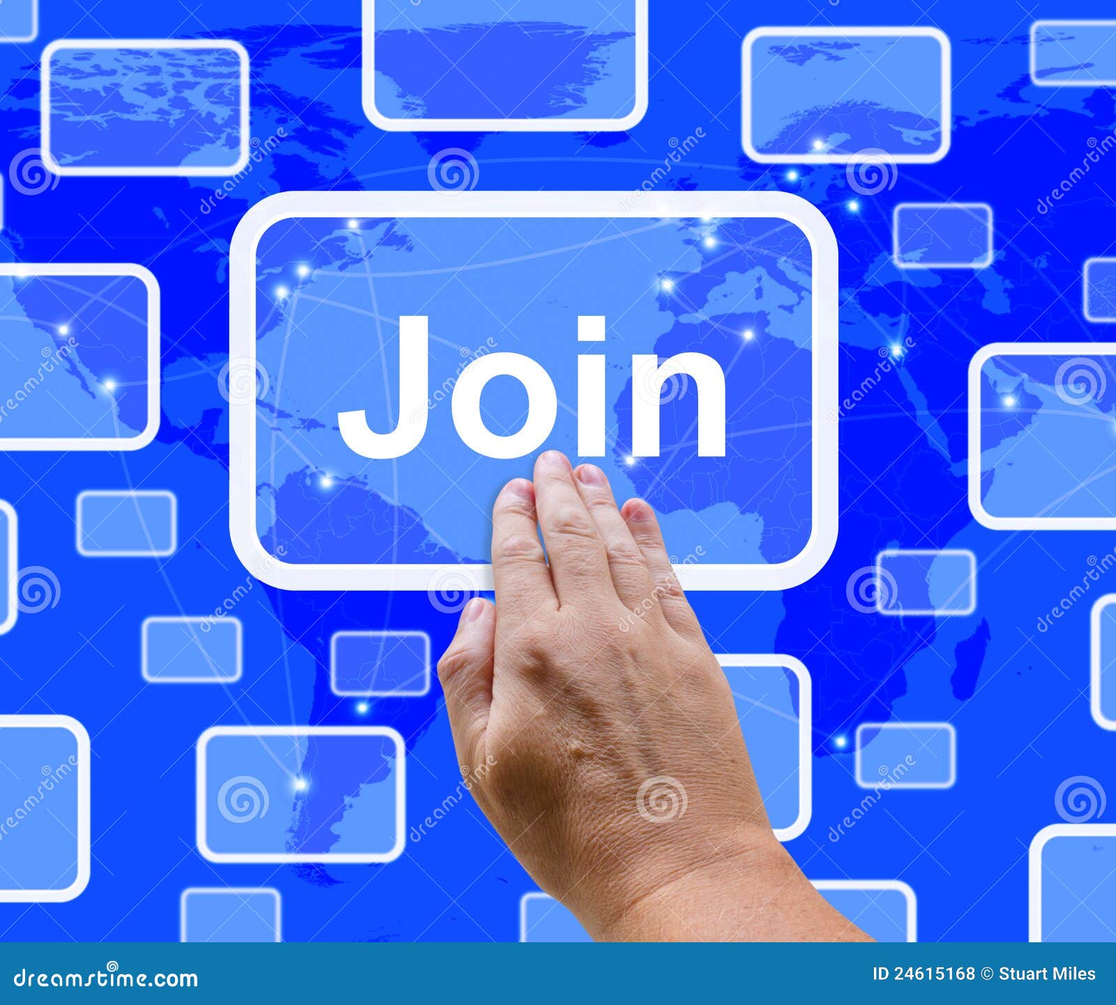 Unisca Il Tasto Con La Mano Illustrazione di Stock - Illustrazione di ...