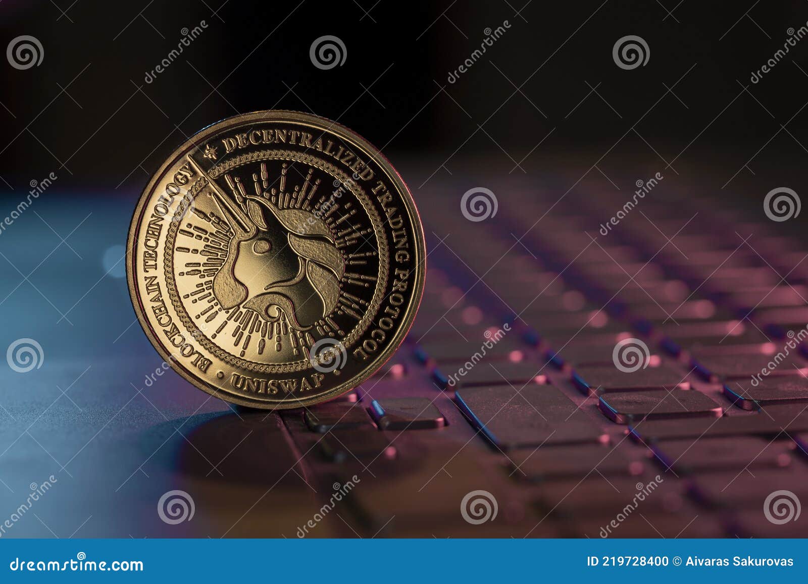Uniswap UNI Crypto Coin Placed on Keyboard in Dark Background Stock ... Uniswap UNI Crypto Coin Placed on Keyboard in Dark Background Stock ...