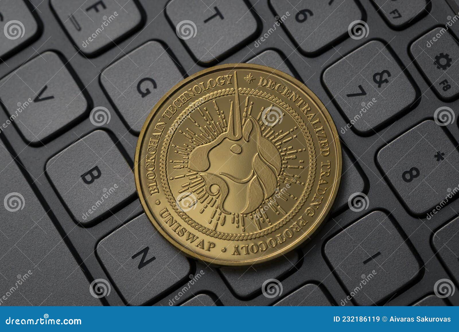 Uniswap UNI Crypto Coin Placed on Computer Keyboard and Lit with Light ... Uniswap UNI Crypto Coin Placed on Computer Keyboard and Lit with Light ...