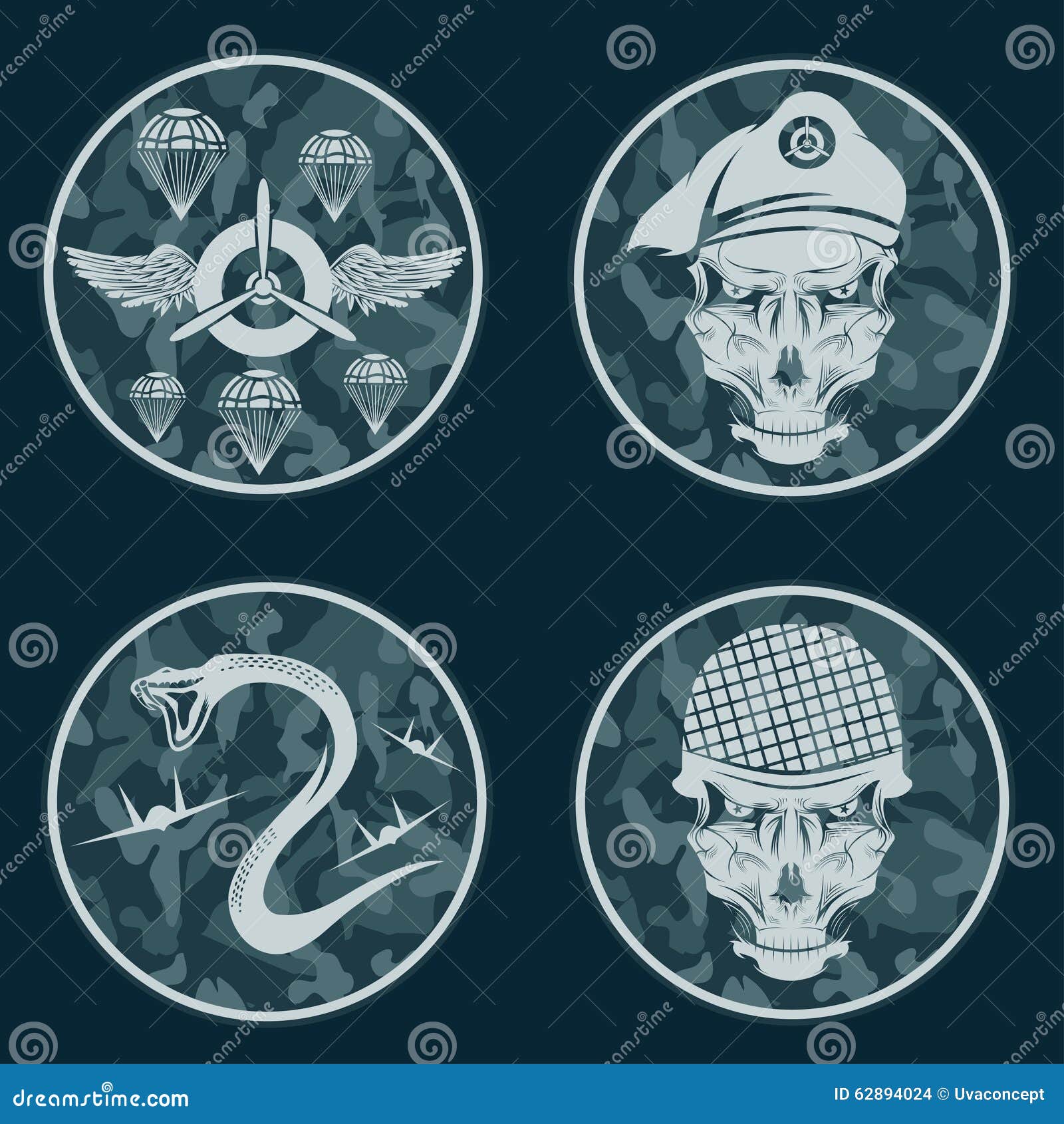 Unit Military Emblem Set Vector Design Template Stock Vector ...