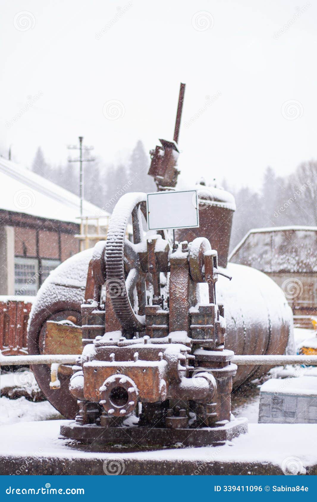 Unit, an Old Pump for Transporting Oil through an Oil Pipeline, Snow ...