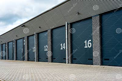 Unit Storage Warehouse Facility with Numberd Doors Stock Image - Image ...