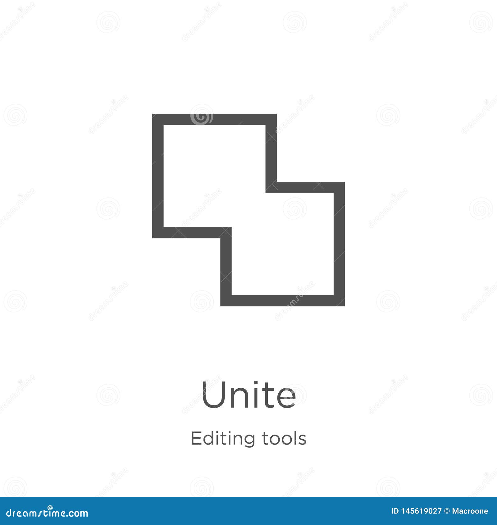 Unite Icon Vector from Editing Tools Collection. Thin Line Unite ...