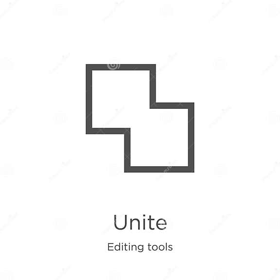 Unite Icon Vector from Editing Tools Collection. Thin Line Unite ...