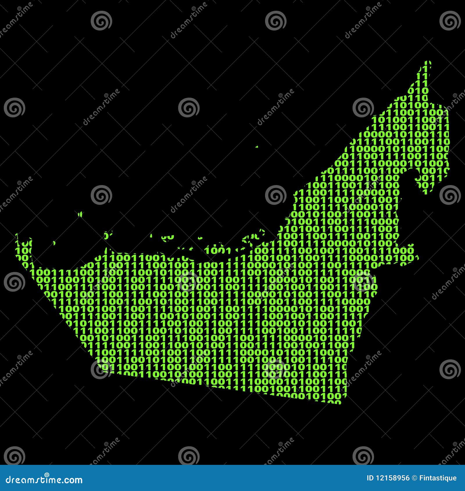 United Arab Emirates Binary Map Stock Vector - Illustration of binary ...