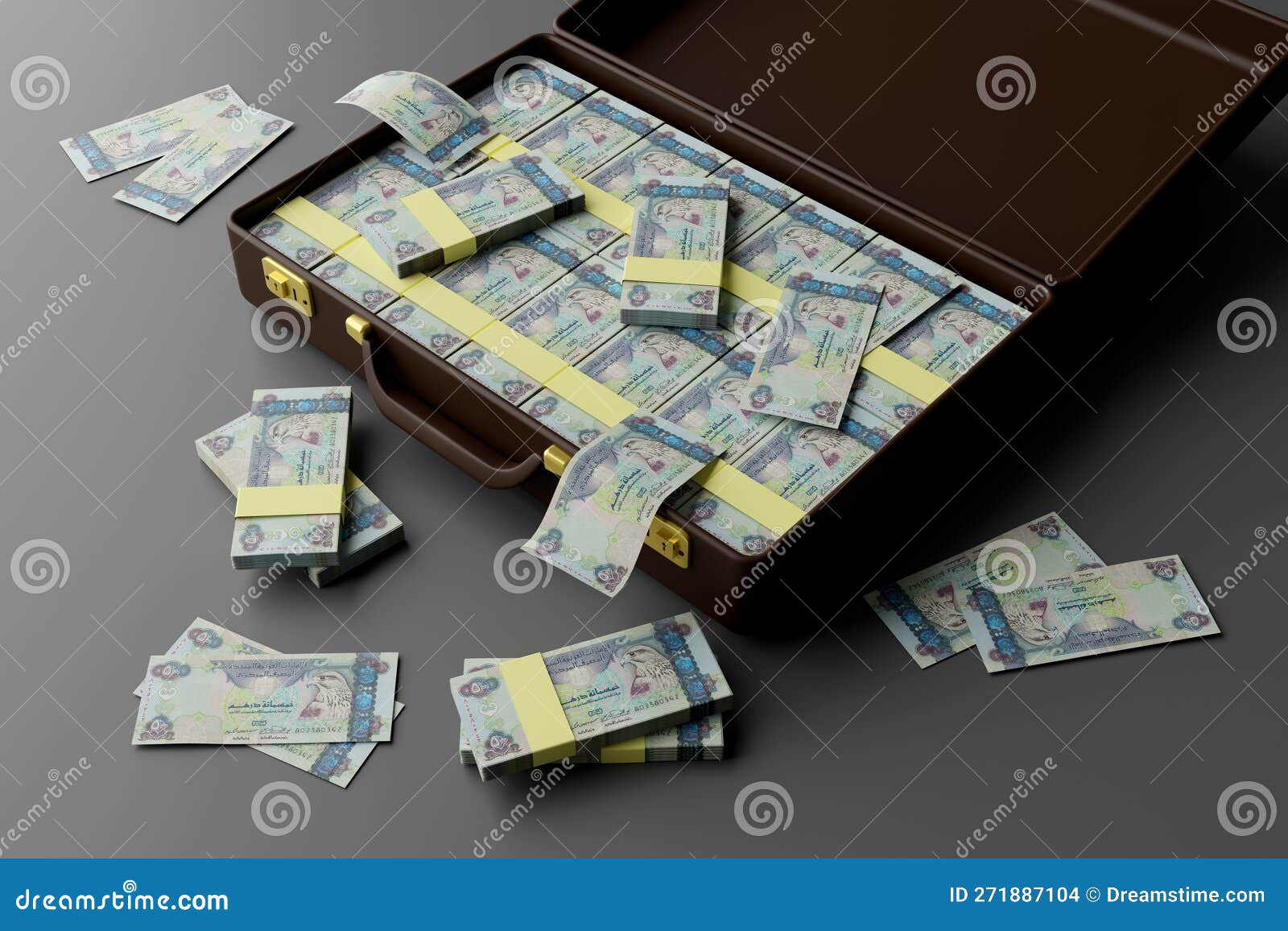 3D Rendering Of Dirham UAE Currency Symbol, Gold Isolated On White ...