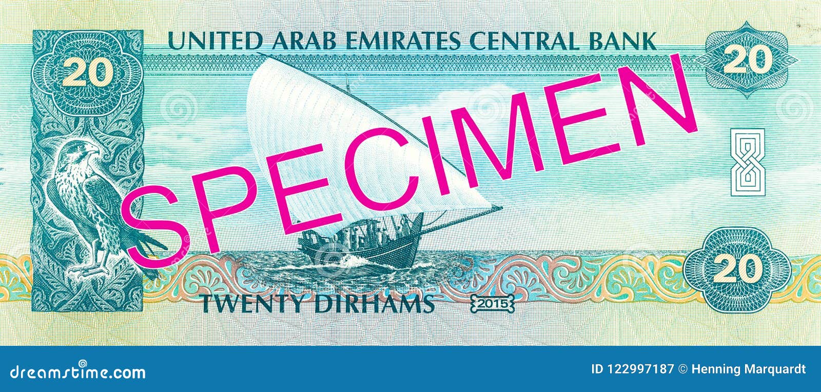 20 United Arab Emirates Dirham Bank Frame Reverse Stock Image - Image ...