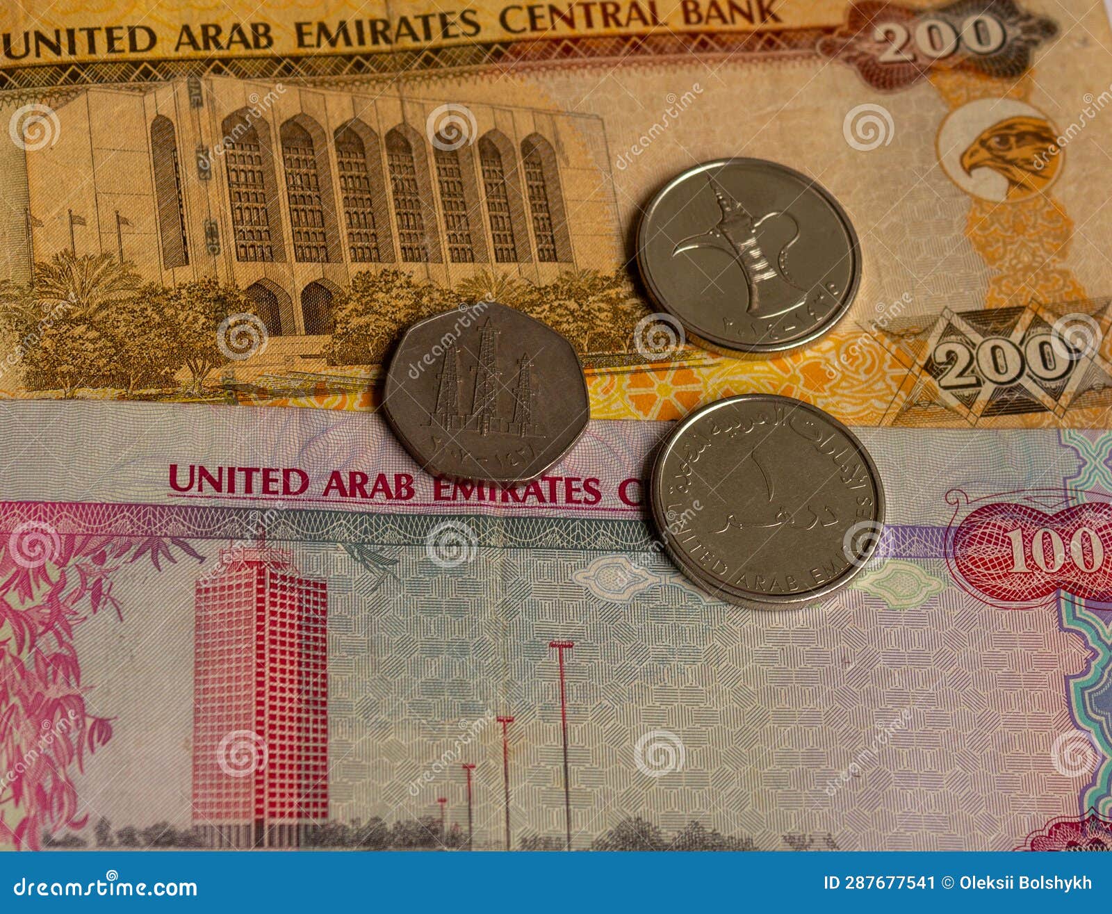 United Arab Emirates Dirham Banknotes and Coins Stock Image - Image of ...