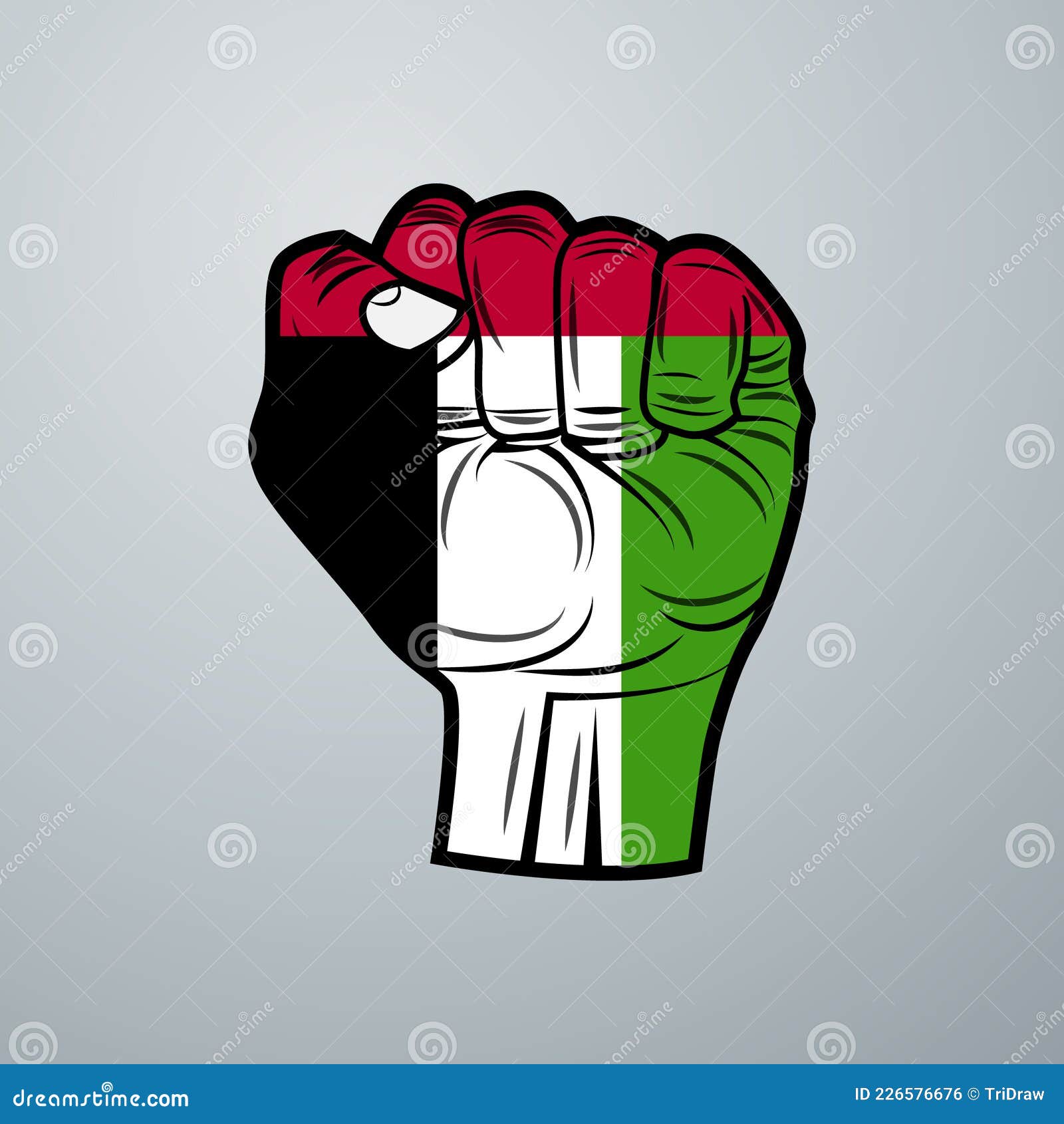 United Arab Emirates Flag with Hand Design Stock Vector - Illustration ...