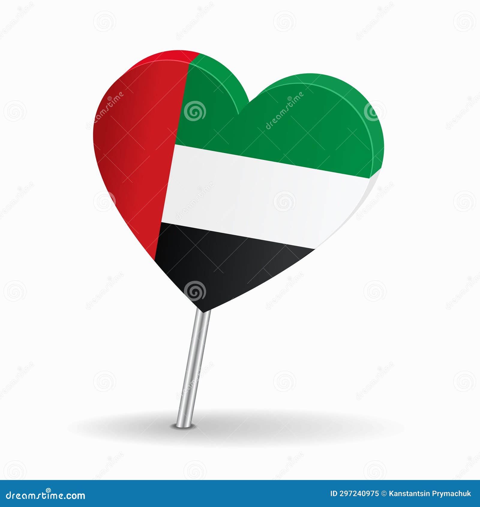 United Arab Emirates Flag Heart-shaped Map Pointer Layout. Vector ...