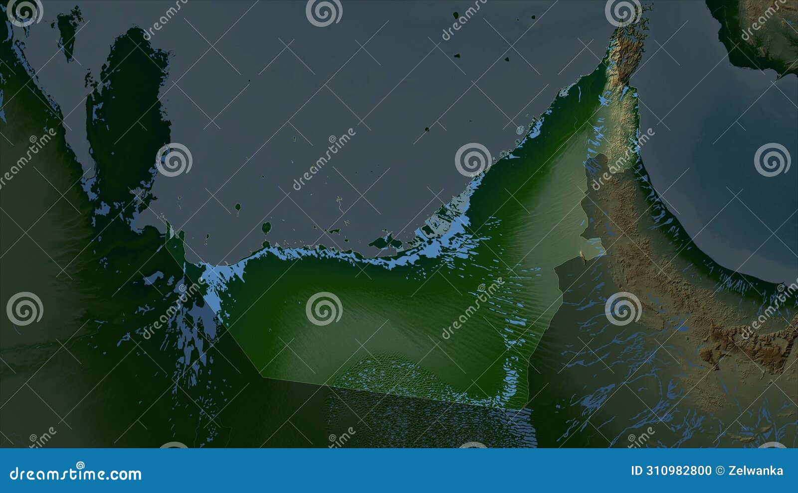 United Arab Emirates Highlighted. Physical Stock Illustration ...