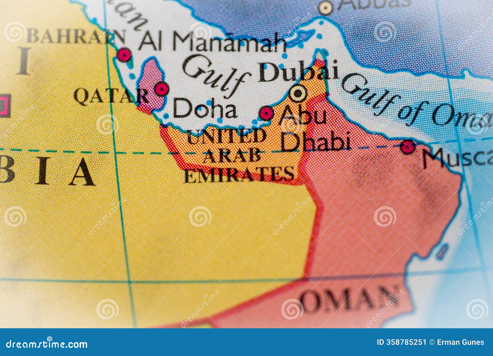 United Arab Emirates Highlighted on a World Map Stock Image - Image of ...