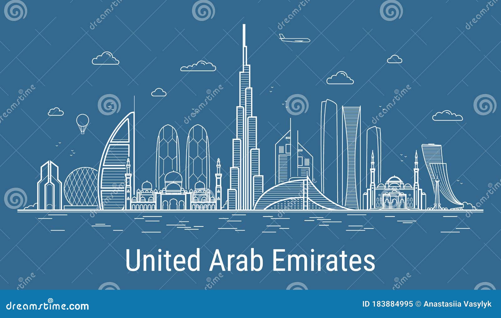 United Arab Emirates Highly Detailed Editable Political Map With