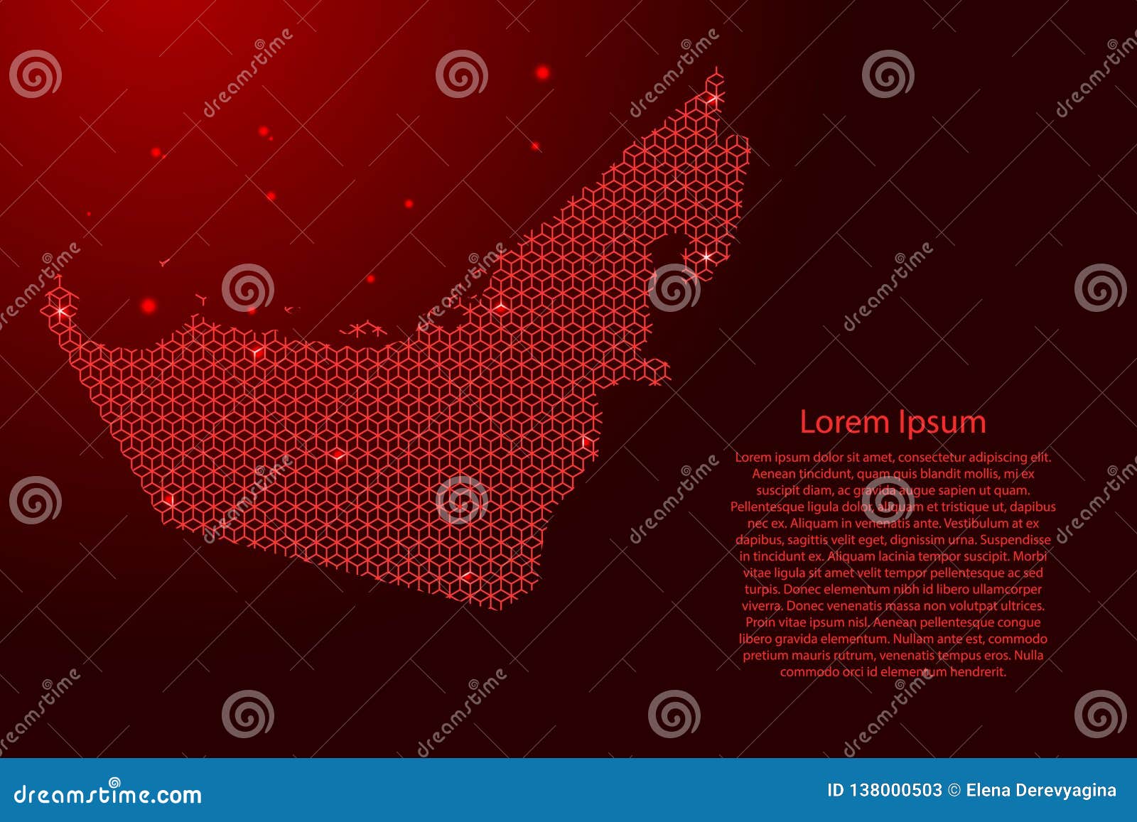 United Arab Emirates Map Abstract Schematic from Red Lines Repeating ...