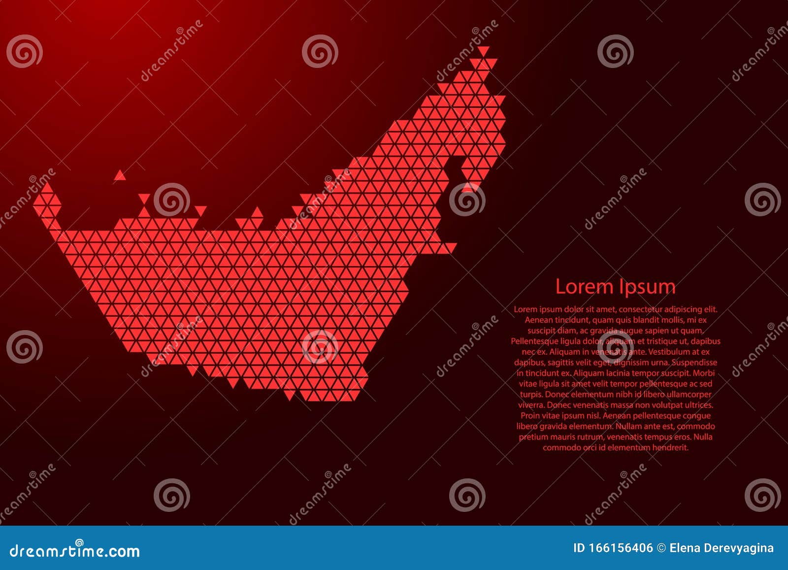 United Arab Emirates Map Abstract Schematic from Red Triangles ...