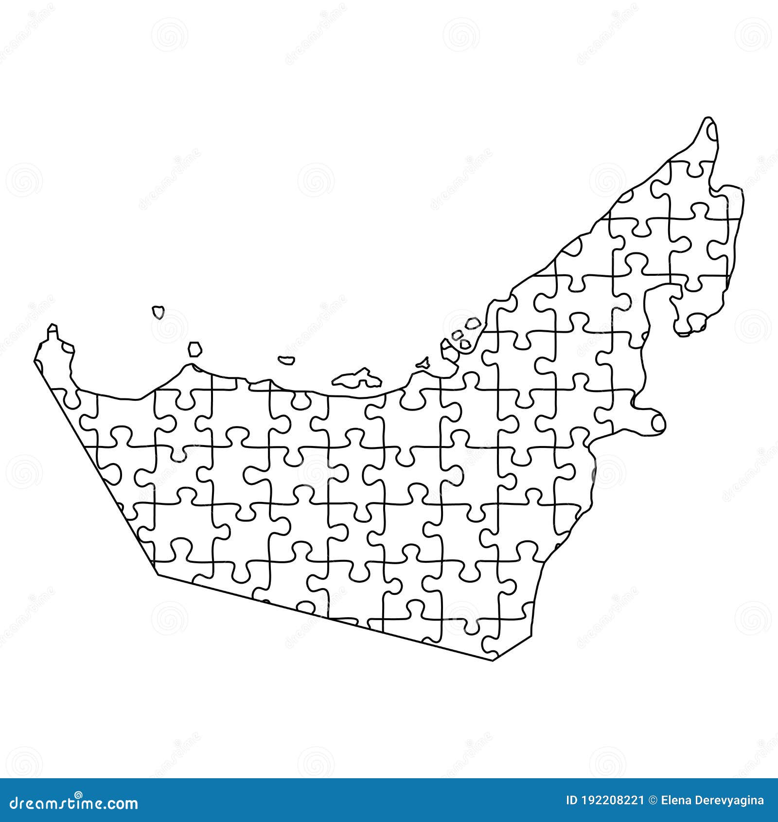 United Arab Emirates Map from Black Pattern from Composed Puzzles ...