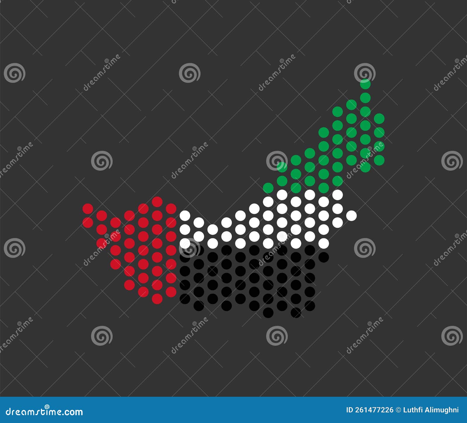 United Arab Emirates Map in United Arab Emirates Flag Color Vector ...