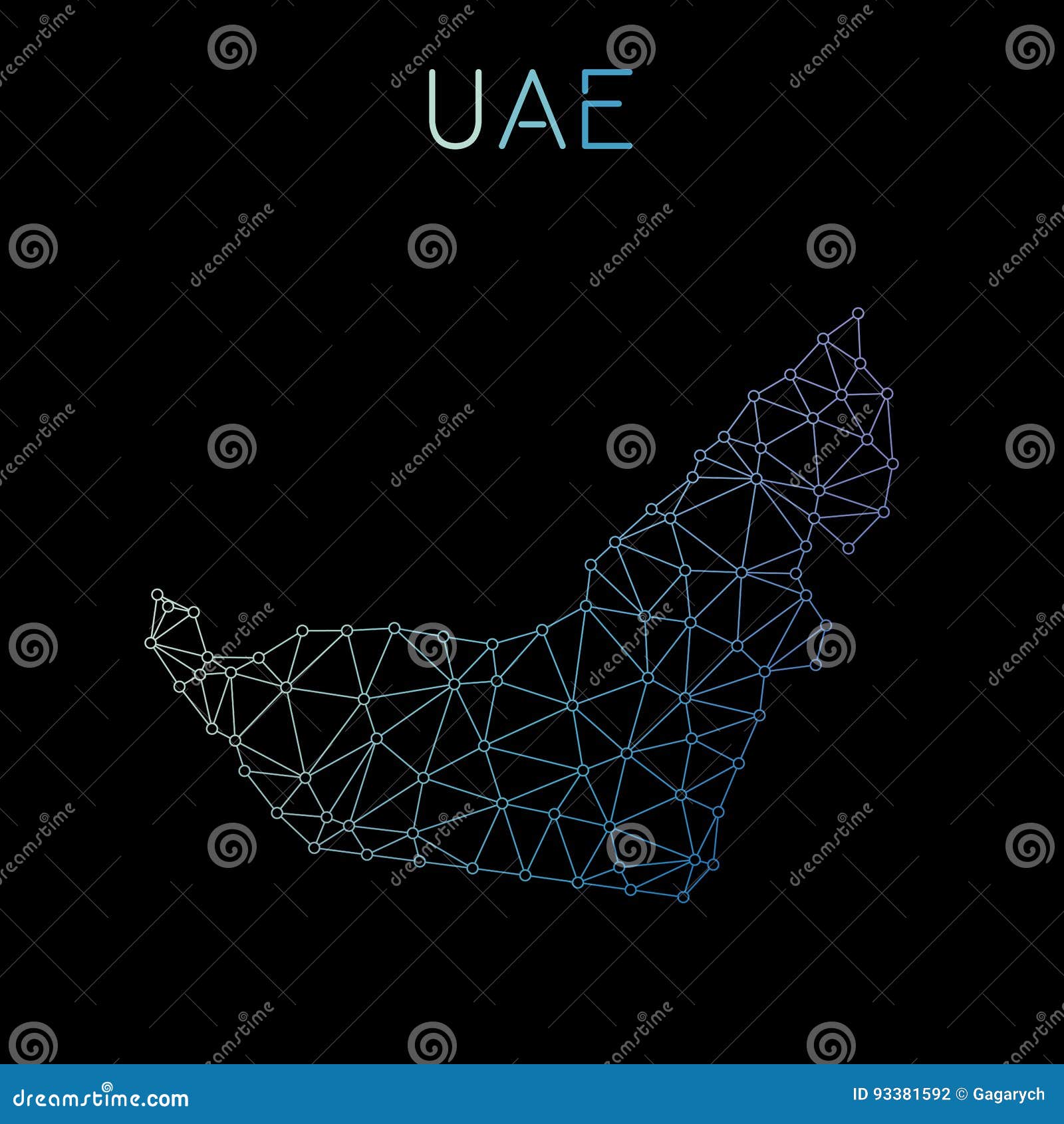 United Arab Emirates Network Map. Stock Vector - Illustration of chart ...