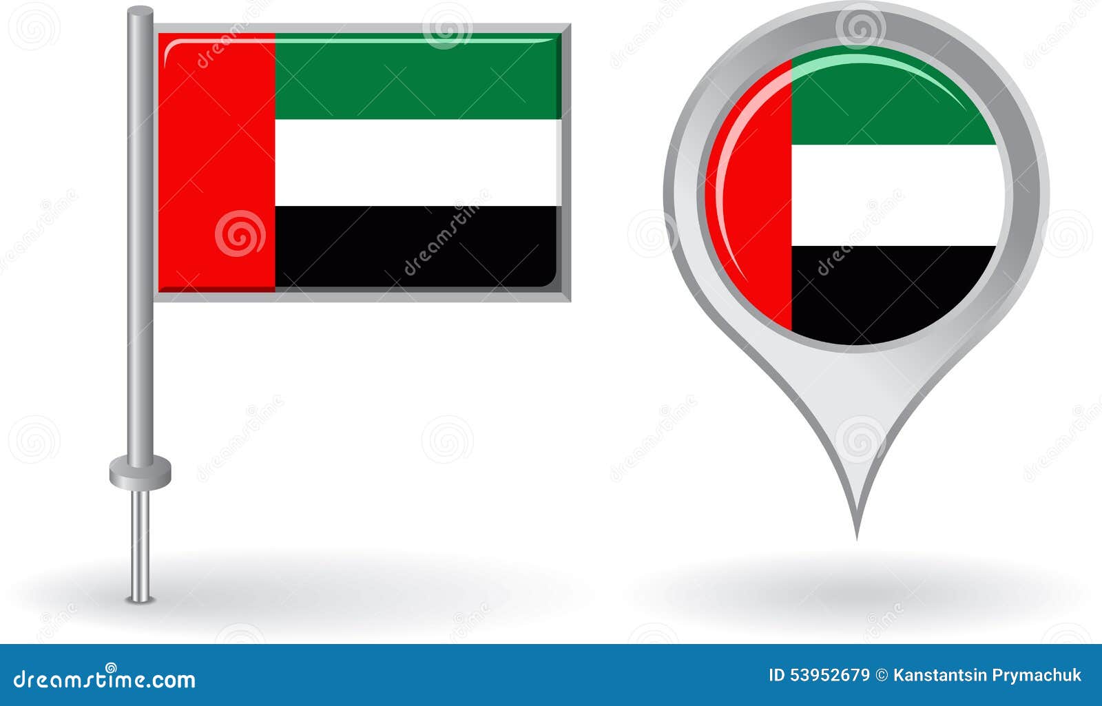 United Arab Emirates Pin Icon and Map Pointer Flag Stock Vector ...