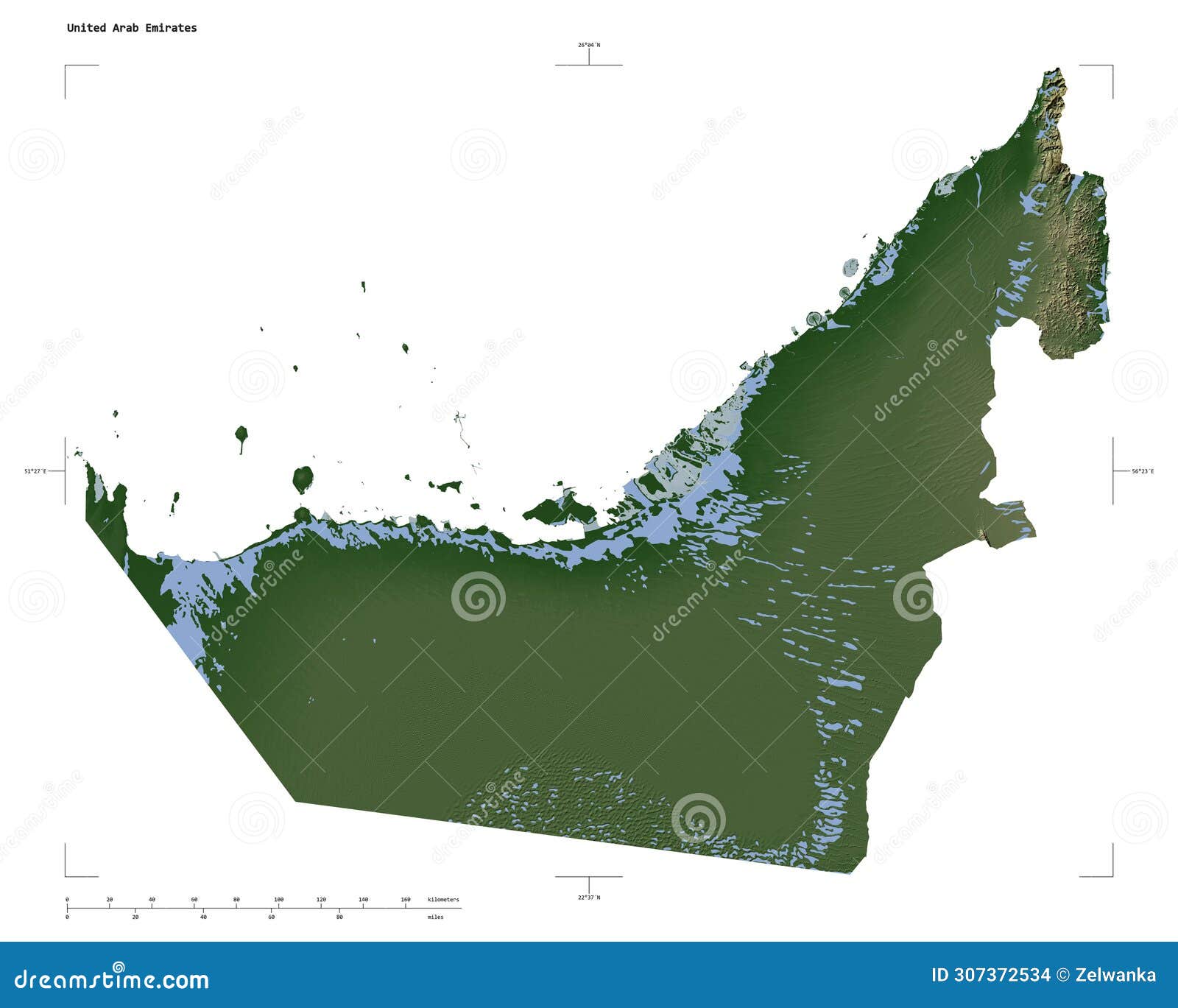 United Arab Emirates Shape on White. Pale Stock Illustration ...