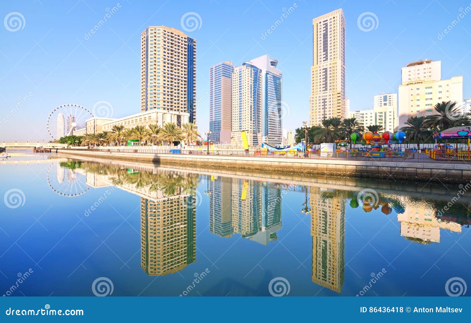 United Arab Emirates. Sharjah Stock Photo - Image of city, lights: 86436418