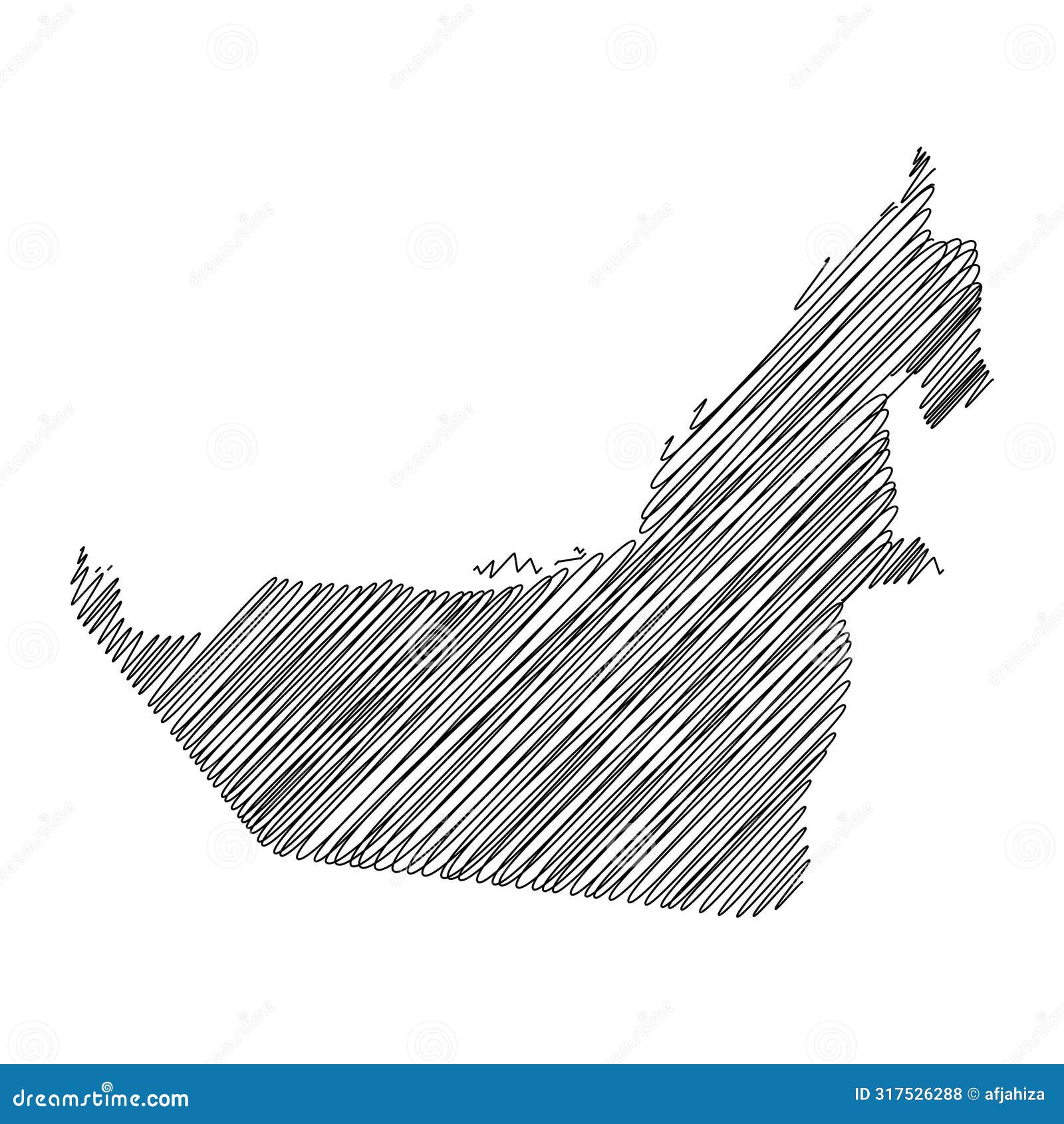 United Arab Emirates Thread Map Line Vector Illustration Stock Vector ...