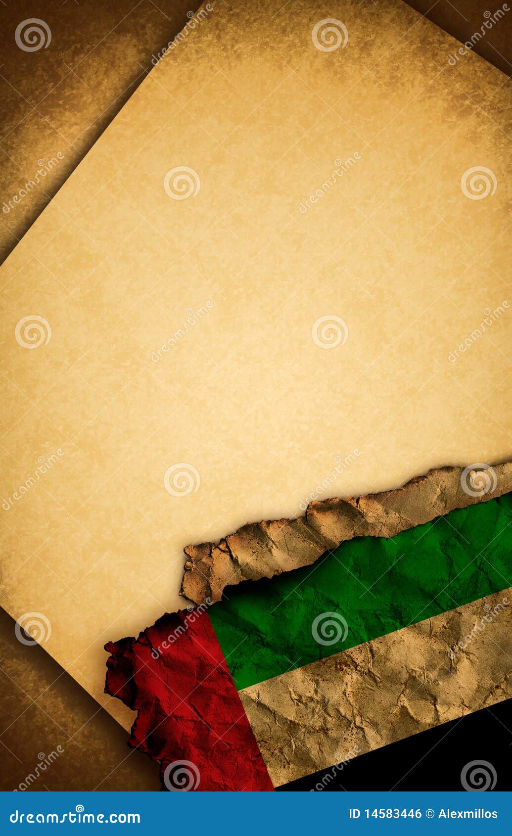 United Arab Emirates / UAE Flag and Old Paper Stock Illustration ...