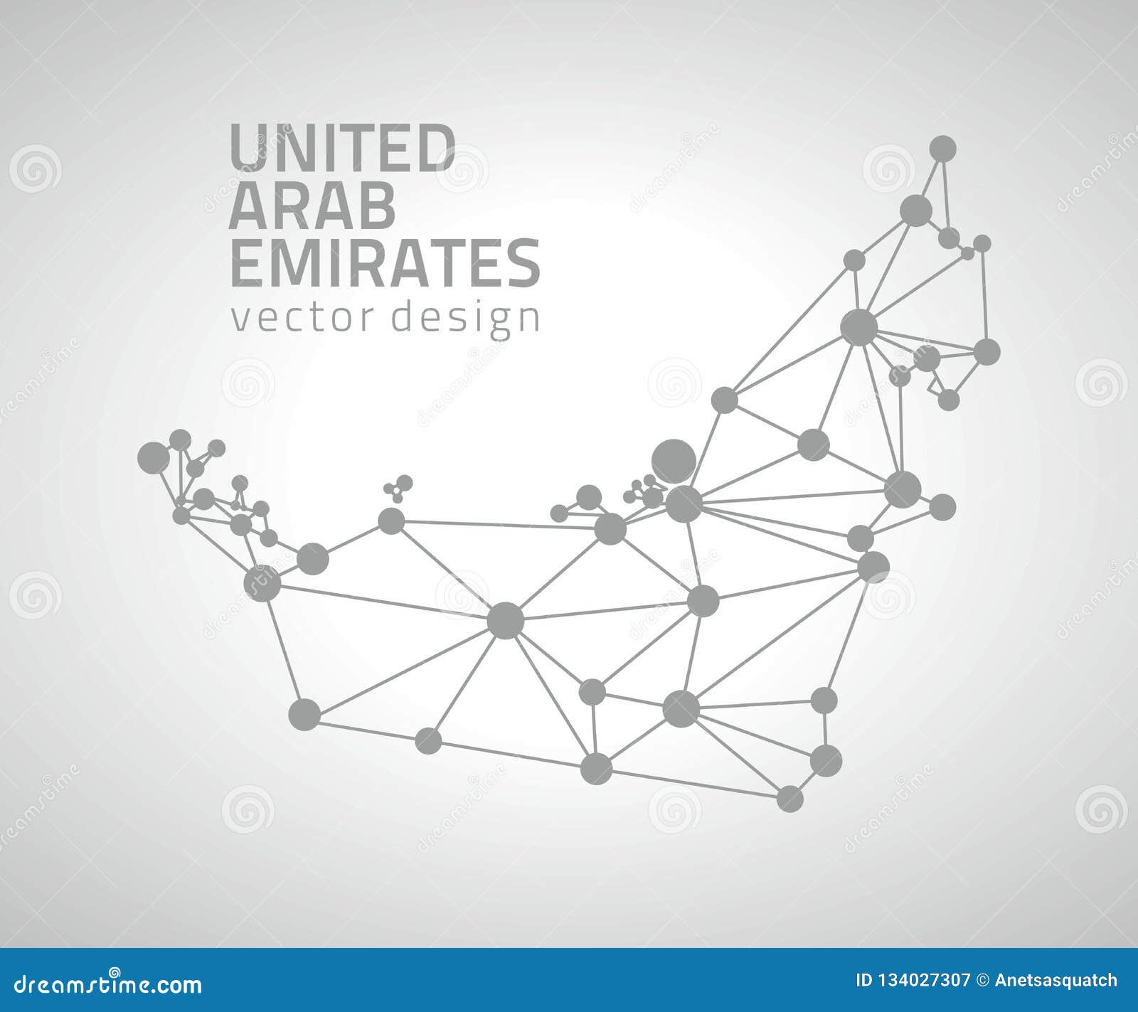 United Arab Emirates Vector Dot Grey Outline Triangle Perspective ...
