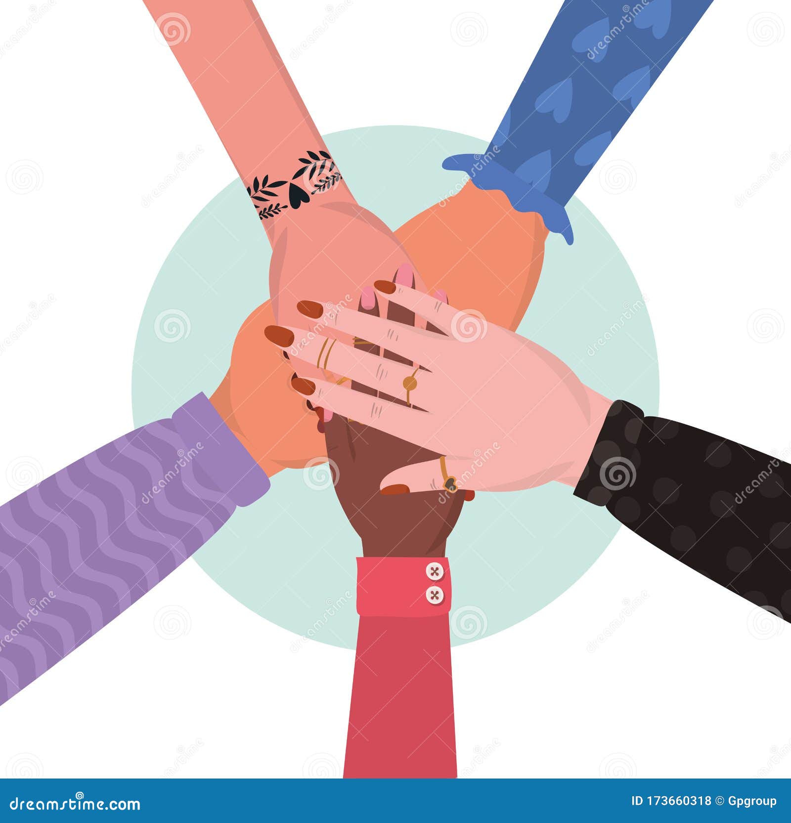 Isolated United Female Hands Vector Design Stock Vector - Illustration ...