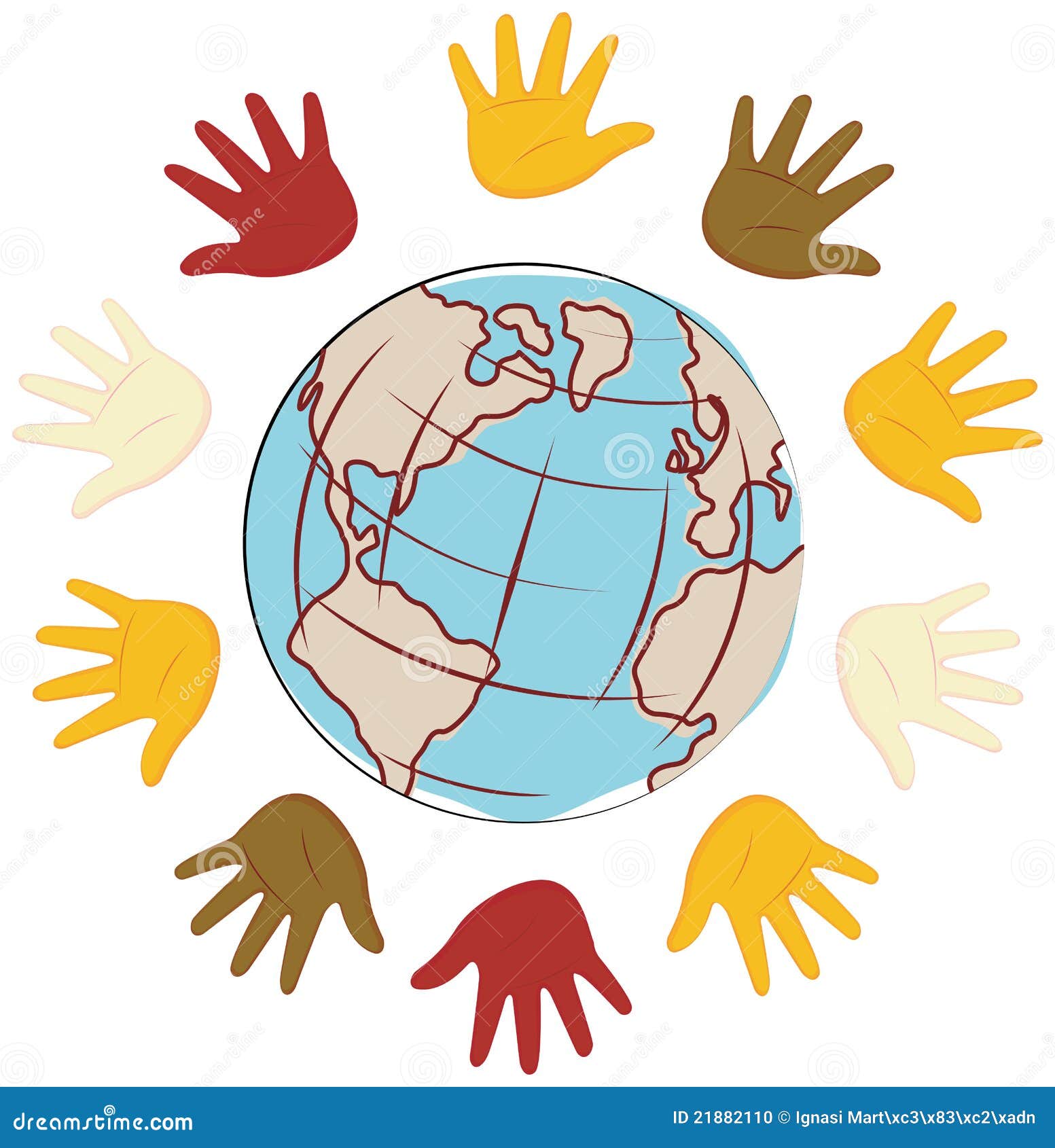United Hands stock vector. Illustration of people, colors - 21882110