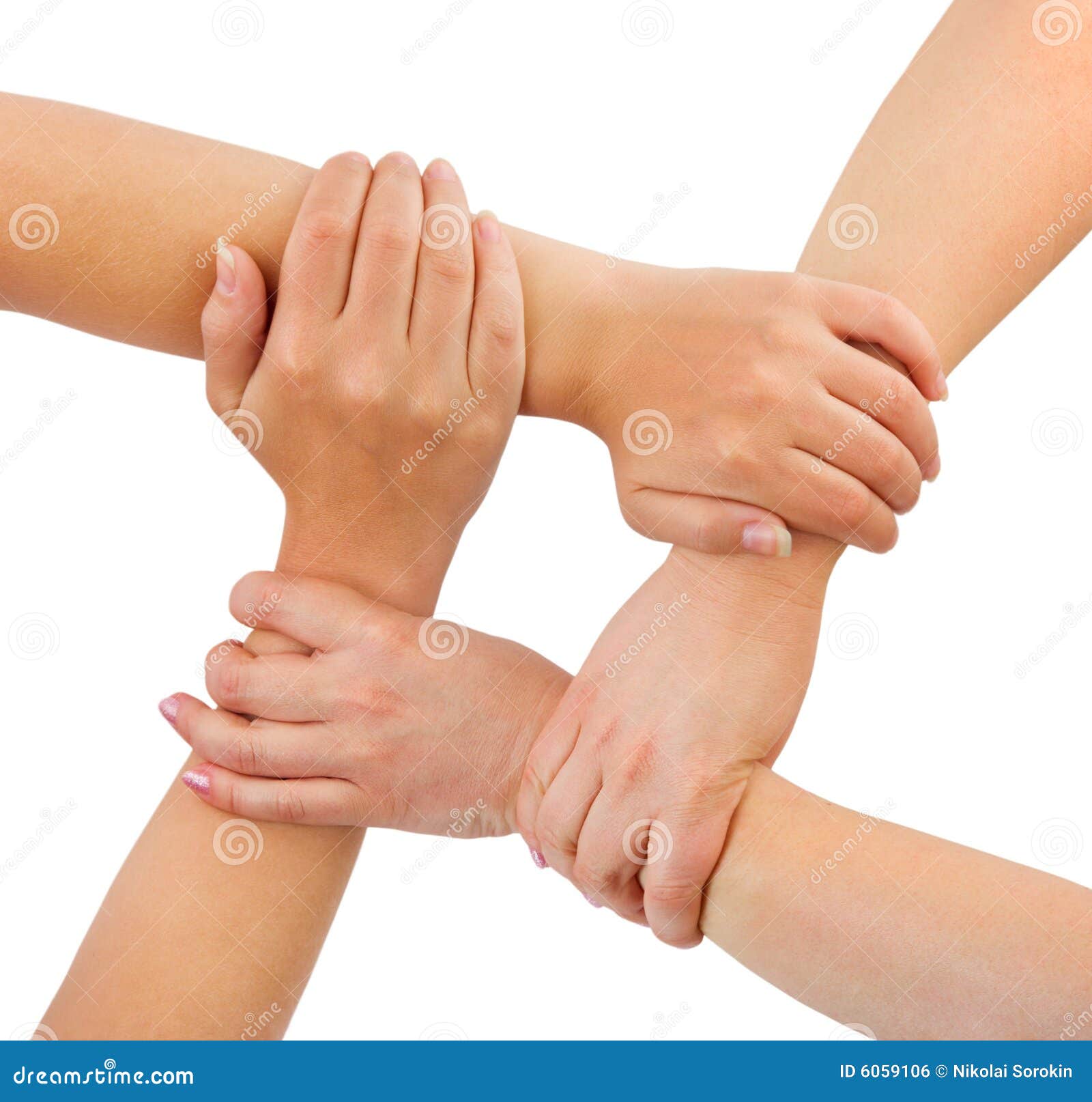 United Hands Of Business Team On Workplace Background Royalty-Free ...