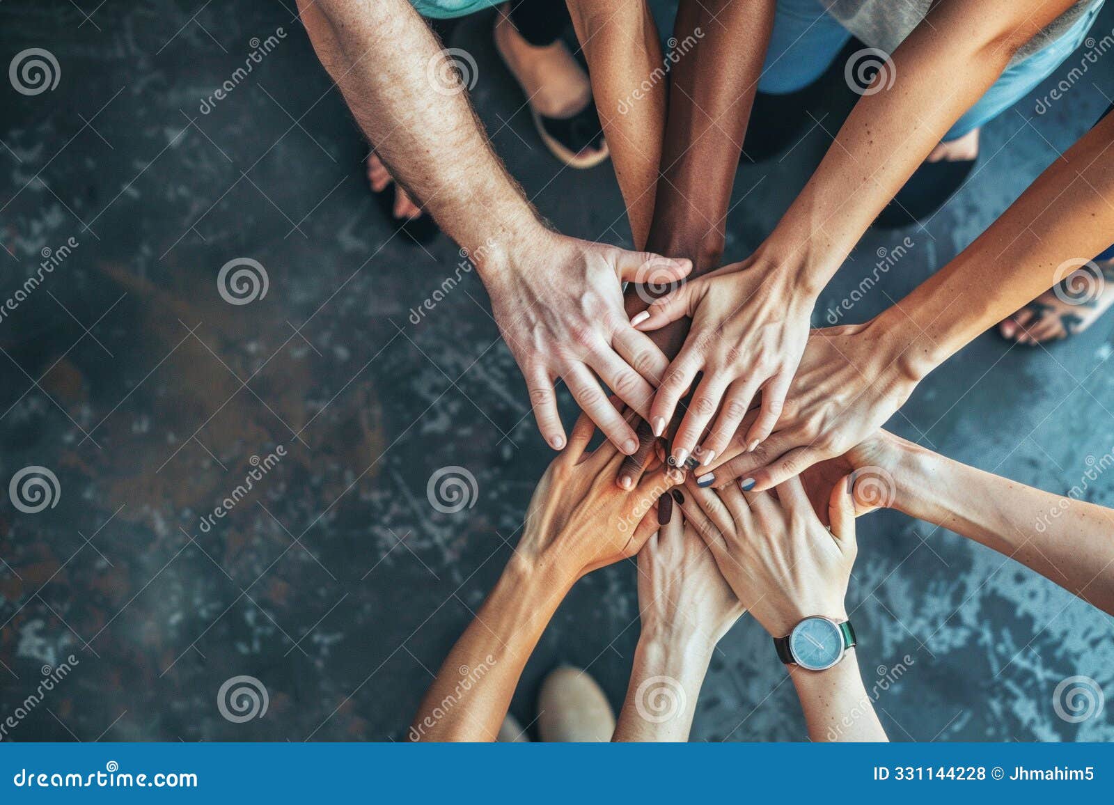 United Hands Symbol of Teamwork and Unity Stock Illustration ...