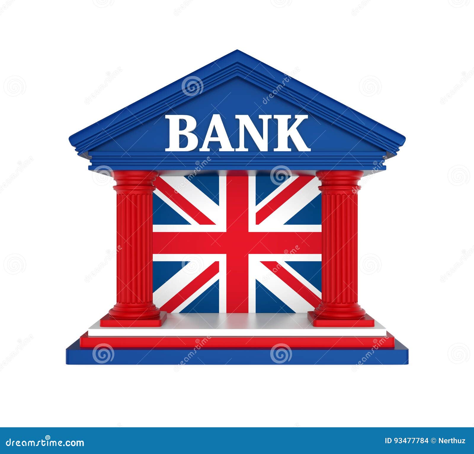 United Kingdom Bank Building Isolated Stock Illustration - Illustration ...