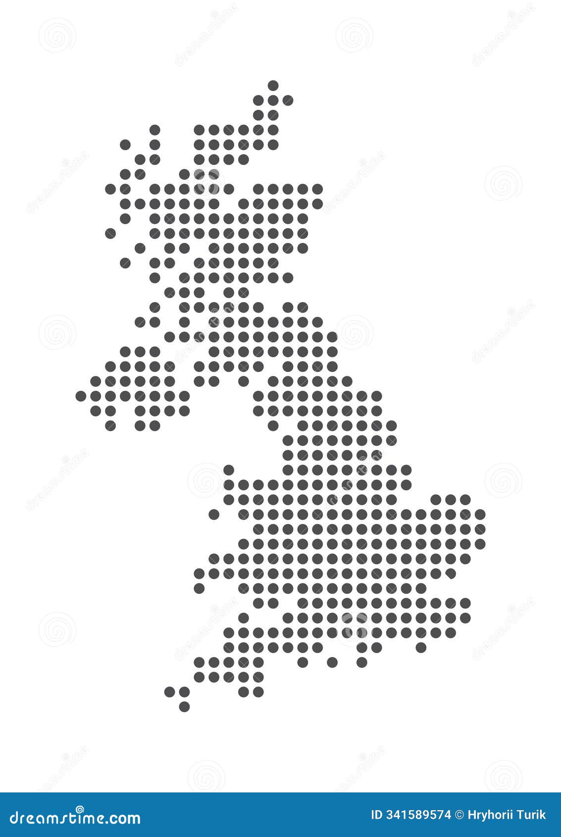 United Kingdom - Dotted Map. Map Formed by Dots Stock Illustration ...