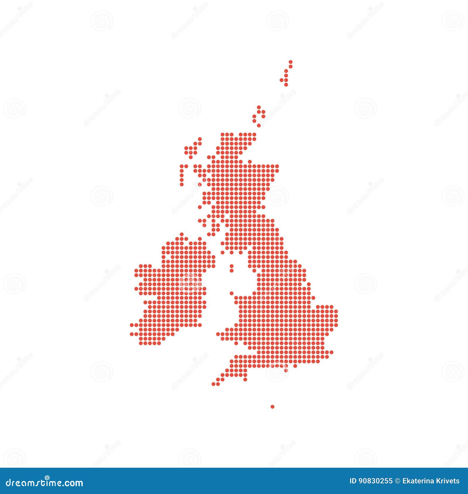 United Kingdom Dotted Map Isolated Stock Illustration - Illustration of ...