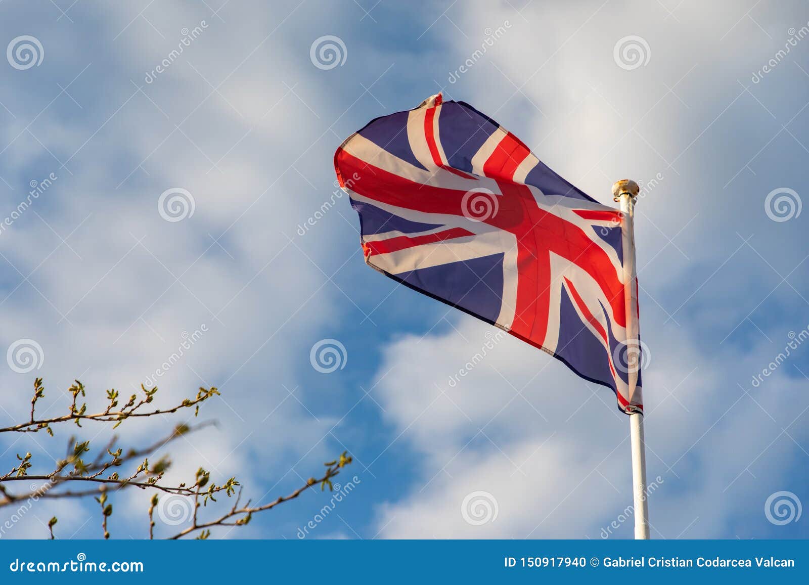 United Kingdom Flag Waving on the Wind Stock Photo - Image of country ...