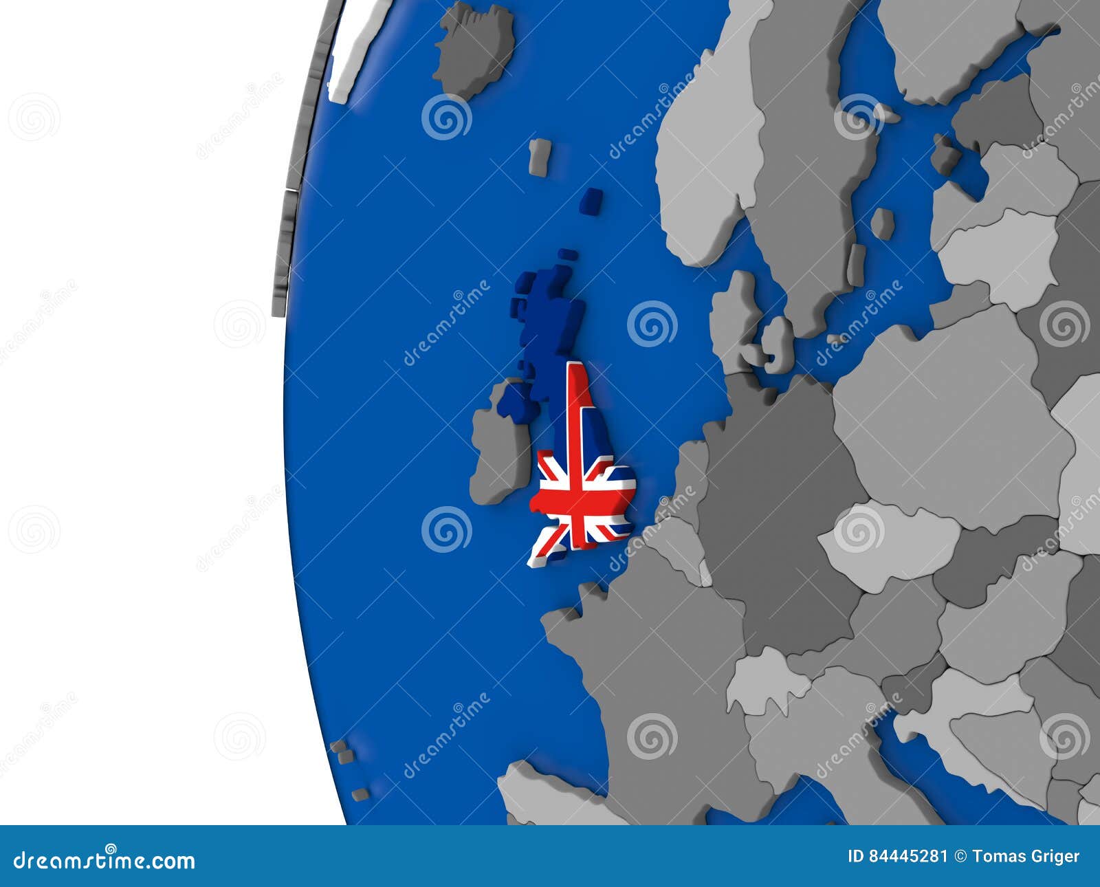 United Kingdom on globe stock illustration. Illustration of borders ...