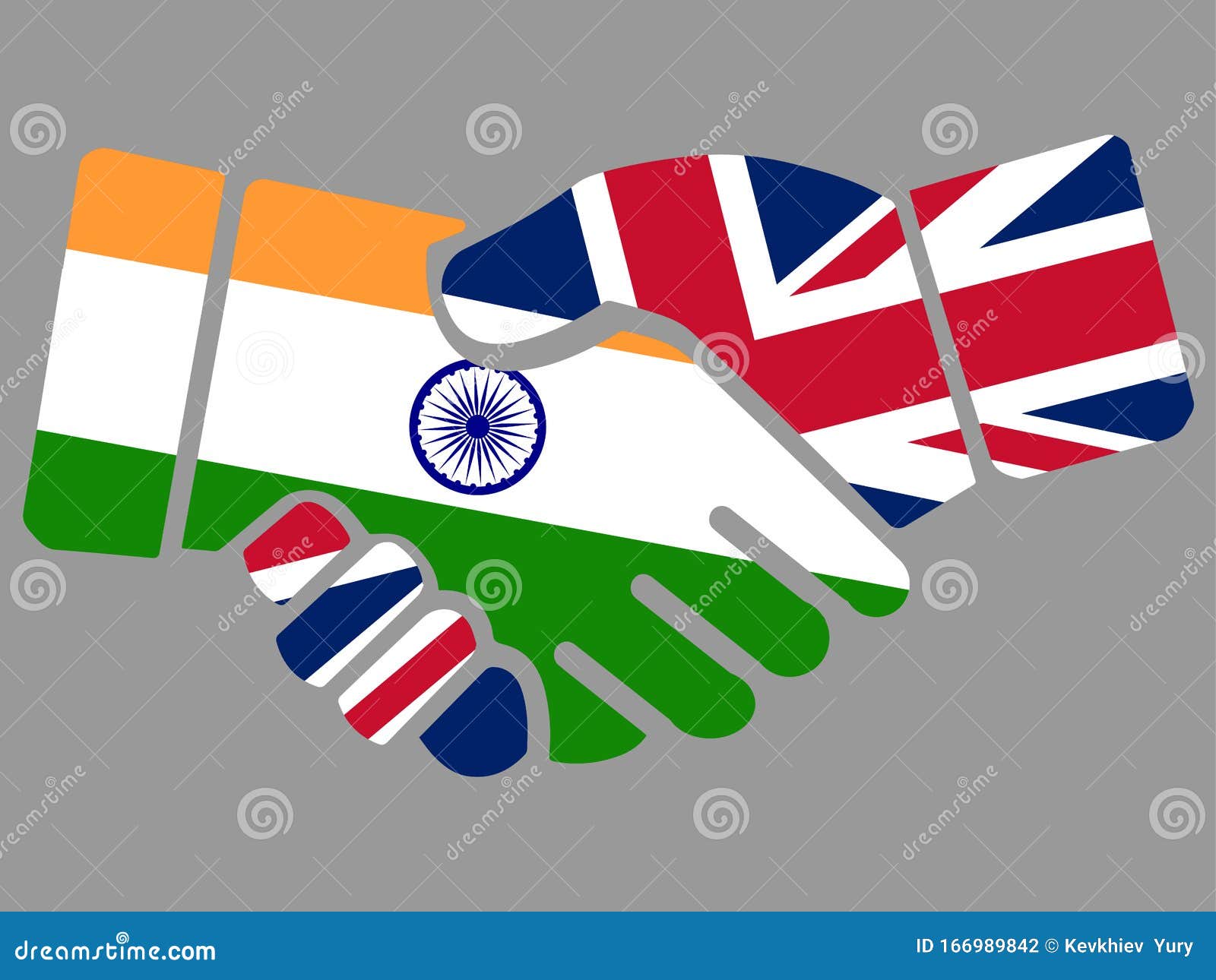 United Kingdom and India Flags Handshake Vector Stock Vector ...